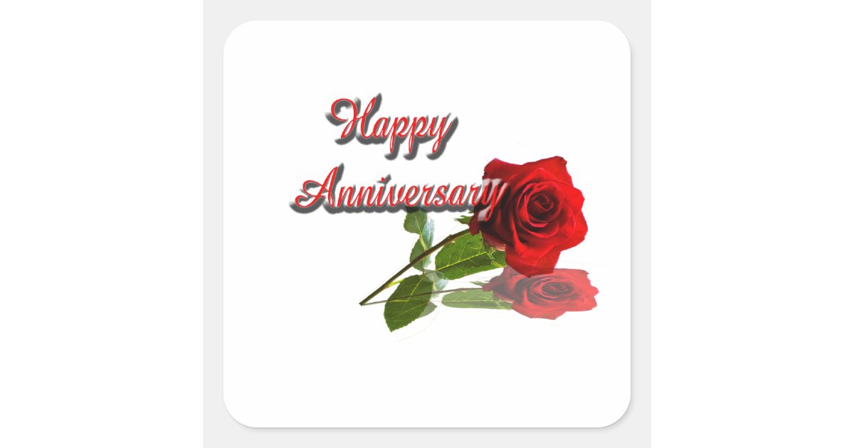 Happy Anniversary Square Sticker | Zazzle