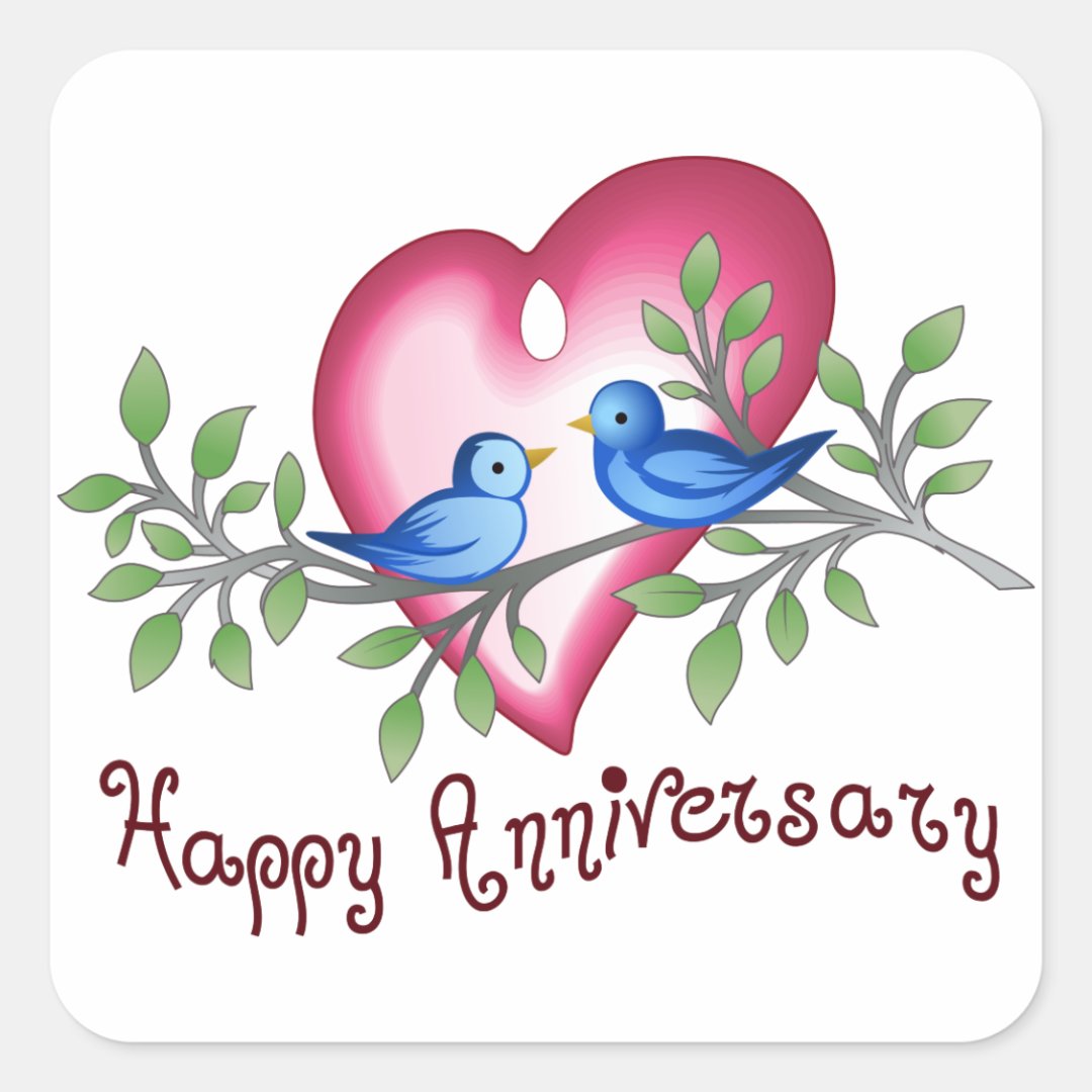 Happy Anniversary Square Sticker | Zazzle