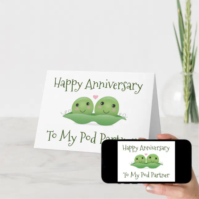 **HAPPY ANNIVERSARY** TO MY "POD PARTNER" CARD | Zazzle