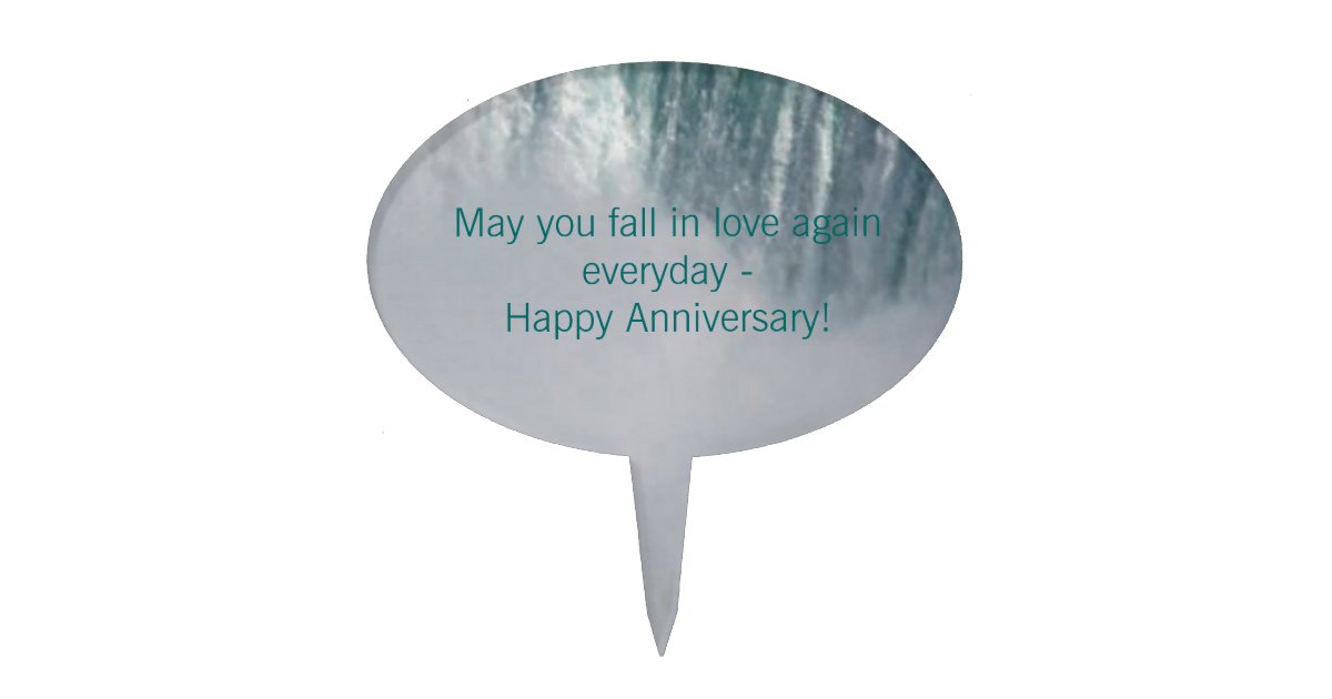 Happy Anniversary Waterfall Cake Topper | Zazzle