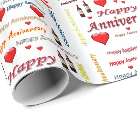 Happy Anniversary Wrapping Paper | Zazzle.com