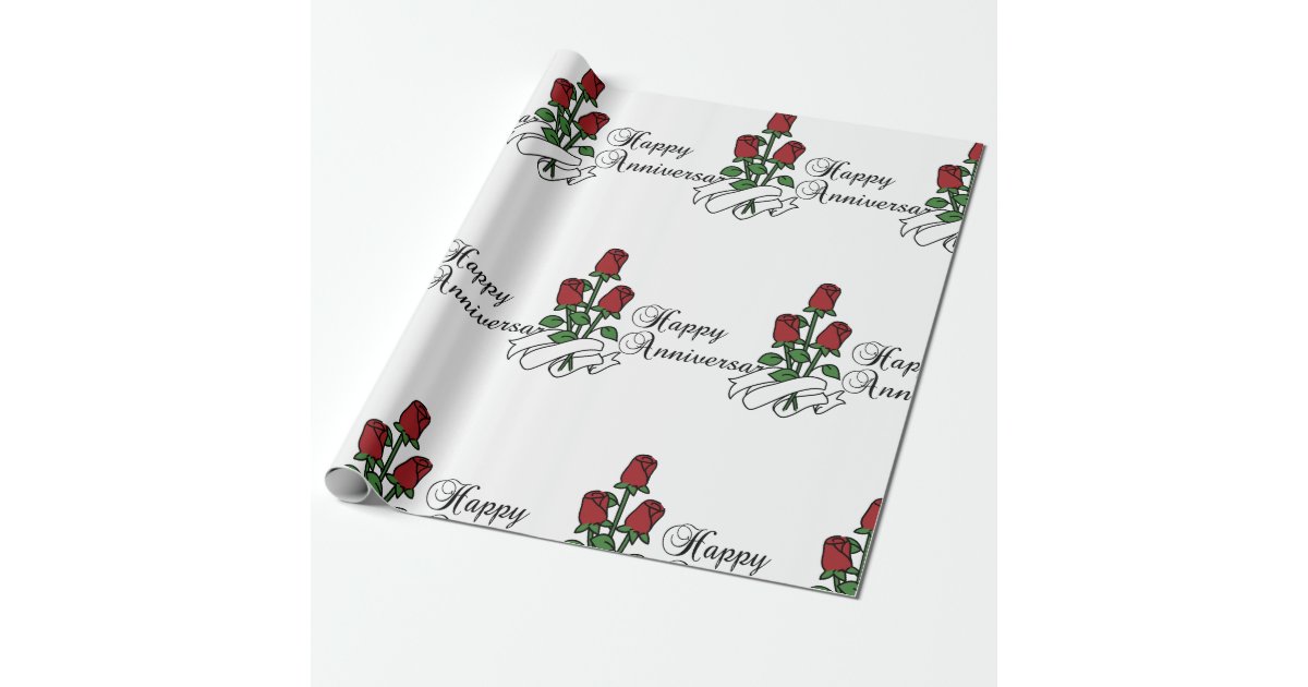 Happy Anniversary Wrapping Paper | Zazzle