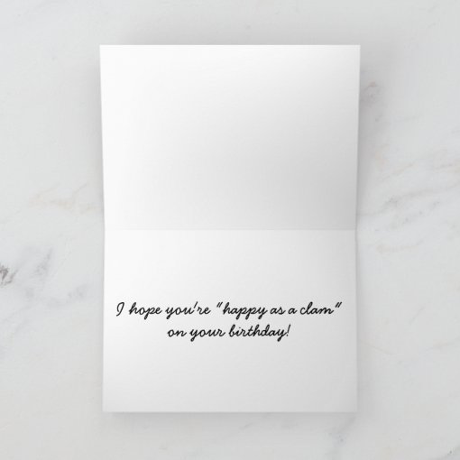 Happy as a Clam Birthday Card | Zazzle