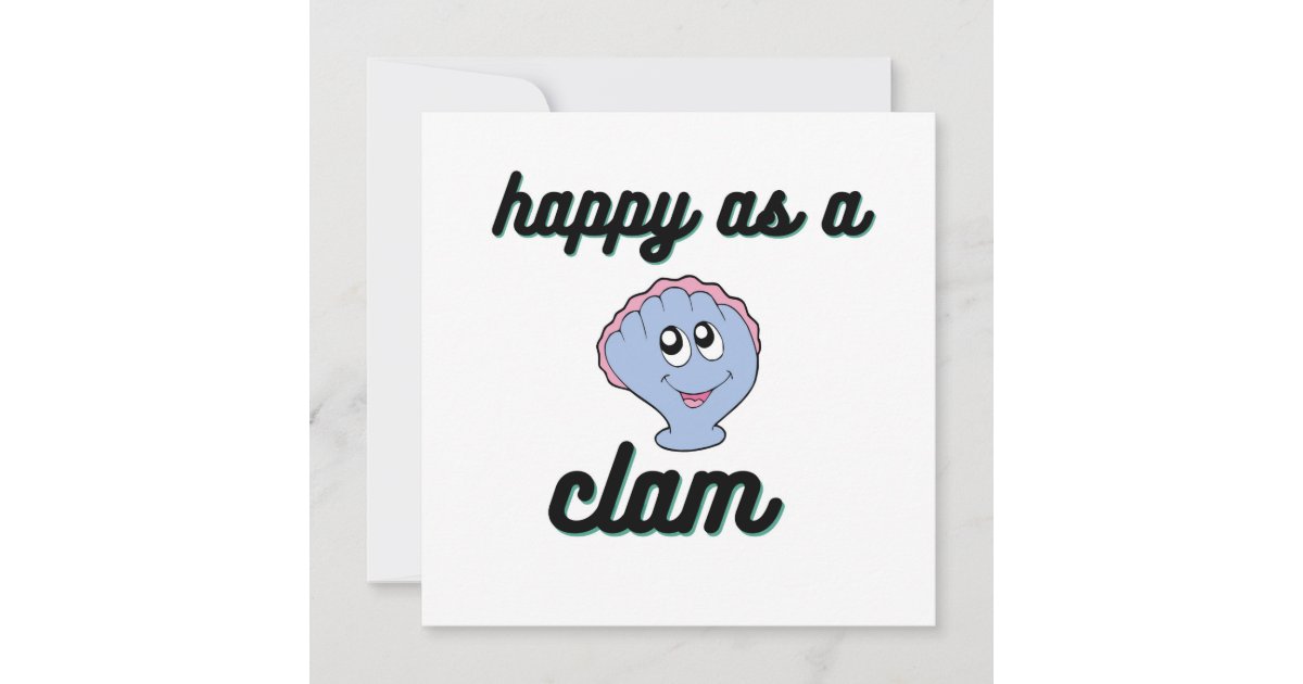 Happy as a clam thank you card | Zazzle
