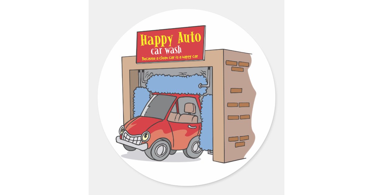 Happy Auto Car Wash Stickers | Zazzle