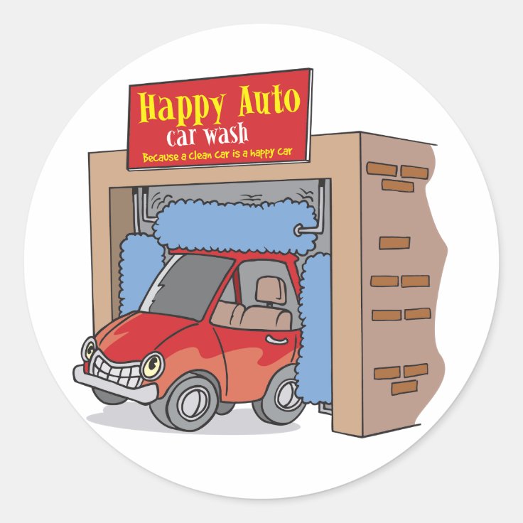 Happy Auto Car Wash Stickers | Zazzle