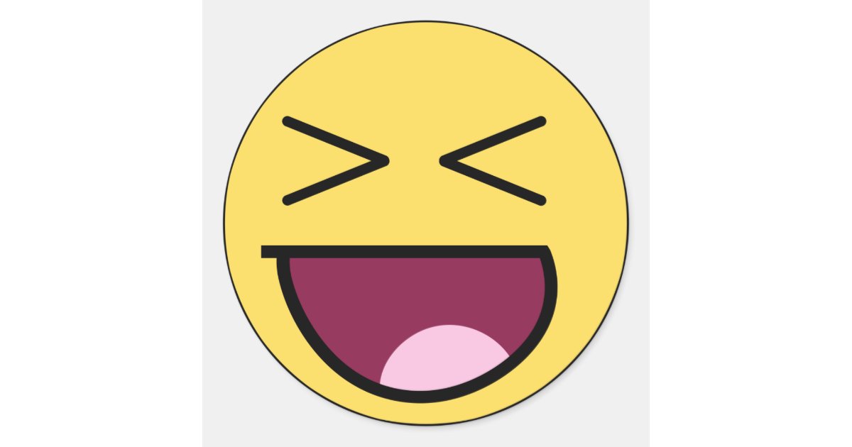 Happy Awesome Face Sticker | Zazzle