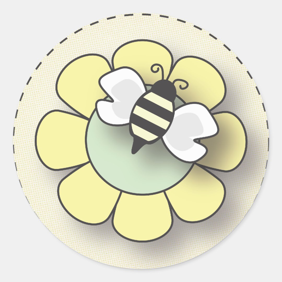 Happy Baby Bee in Yellow Classic Round Sticker | Zazzle