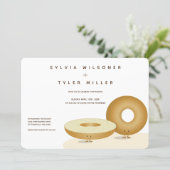 Happy Bagels Wedding White Cream Brown Invitation | Zazzle