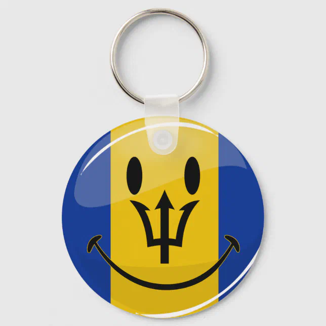 Happy Barbados Flag Keychain | Zazzle