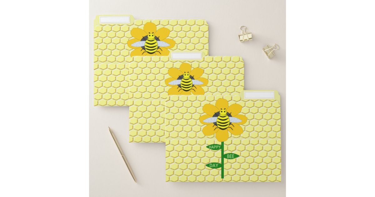 Happy Bee Day Birthday Bumblebee File Folder | Zazzle