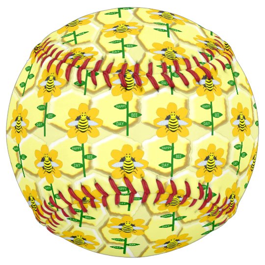 Happy Bee Day Birthday Bumblebee Softball | Zazzle.com