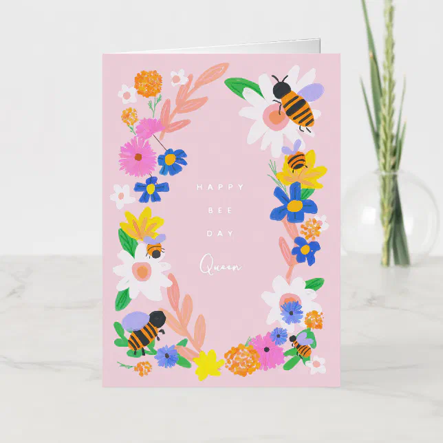 Happy Bee Day Birthday Card | Zazzle