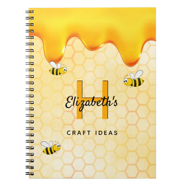 Happy bees honey drips craft ideas college ruled notebook | Zazzle