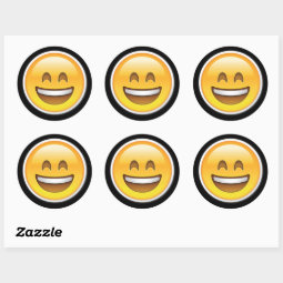 happy big smile emoji stickers | Zazzle
