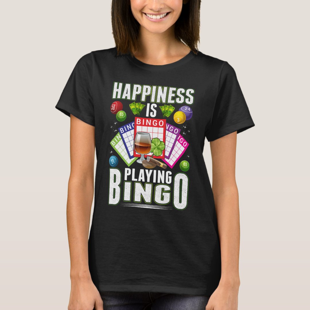 Happy Bingo Player Men Women Funny Bingo T-Shirt | Zazzle