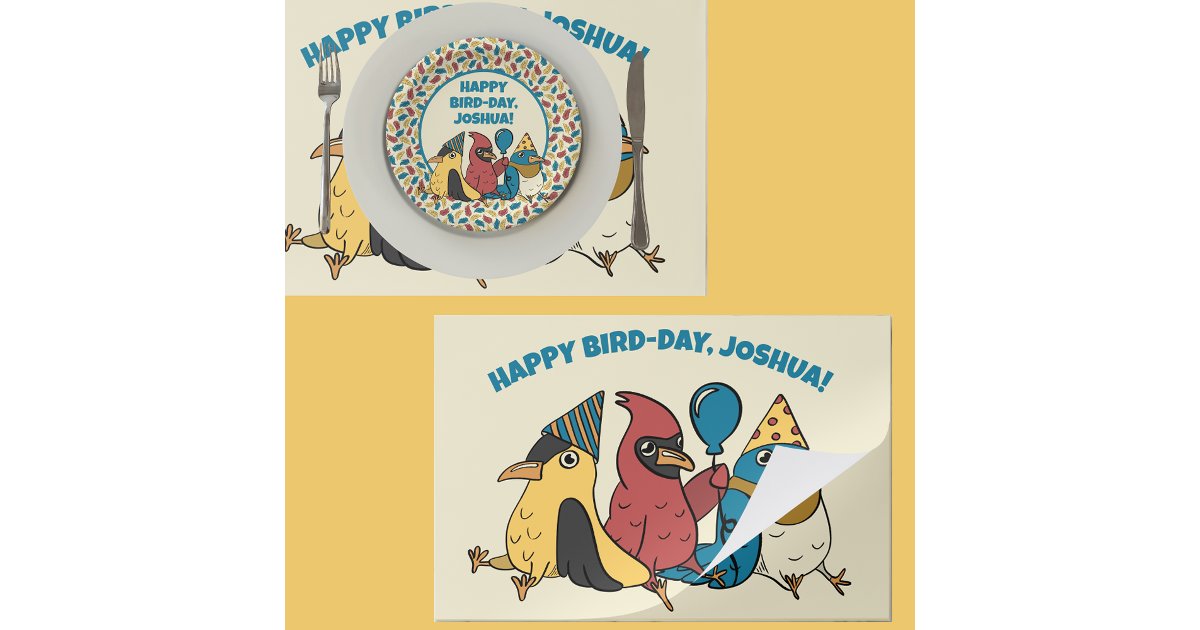 Happy Bird Day Cartoon Birds Themed Birthday Paper Pad | Zazzle
