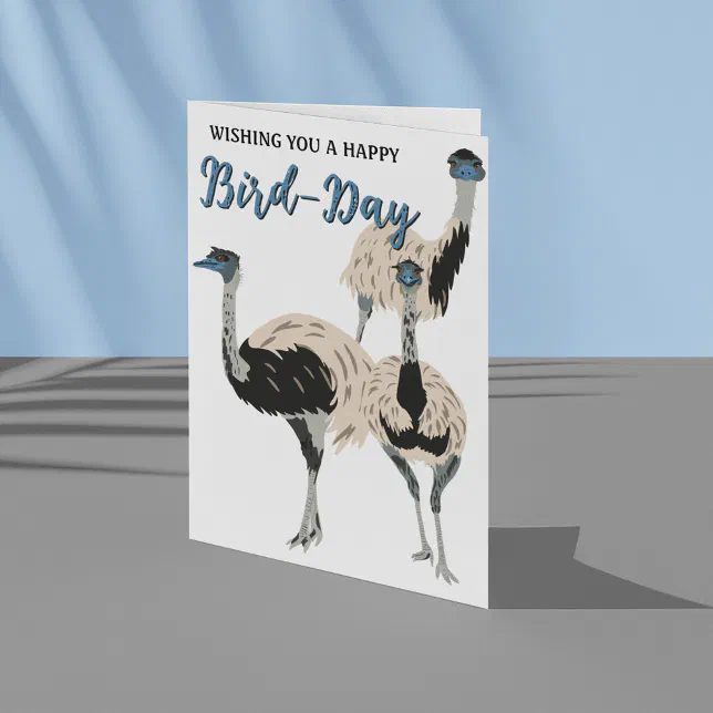 Happy Bird-Day Emu Themed Birthday Card | Zazzle