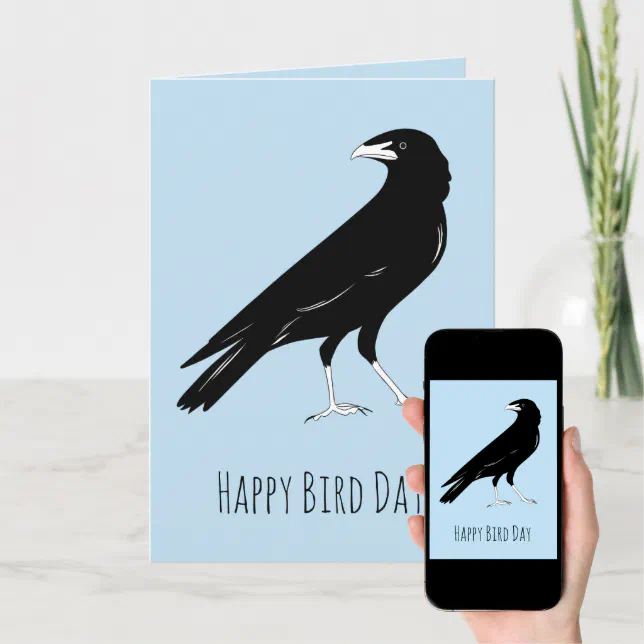 Happy Bird Day Raven Birthday Card | Zazzle