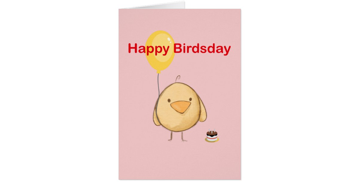 Happy Birdsday Bird Themed Birthday Greeting Card | Zazzle