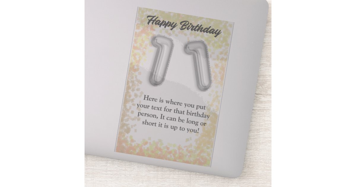 Happy birthday 11 year old sticker | Zazzle
