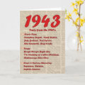Happy Birthday 1943 Year of birth news 40's 40s Card | Zazzle