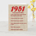 Happy Birthday 1951 Year of birth news 50's 50s Card | Zazzle