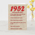 Happy Birthday 1952 Year of birth news 50's 50s Card | Zazzle