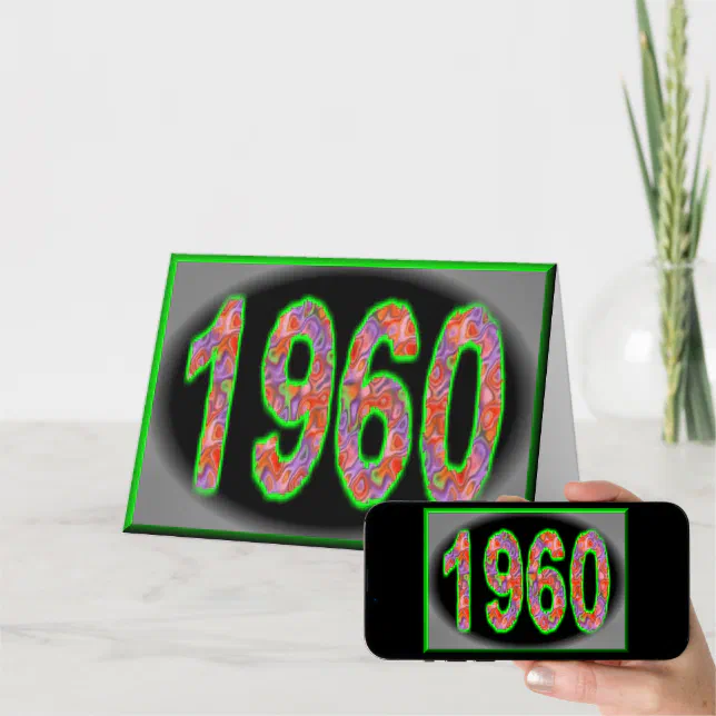 Happy Birthday 1960 Year of Birth 60's 60s sixties Card | Zazzle