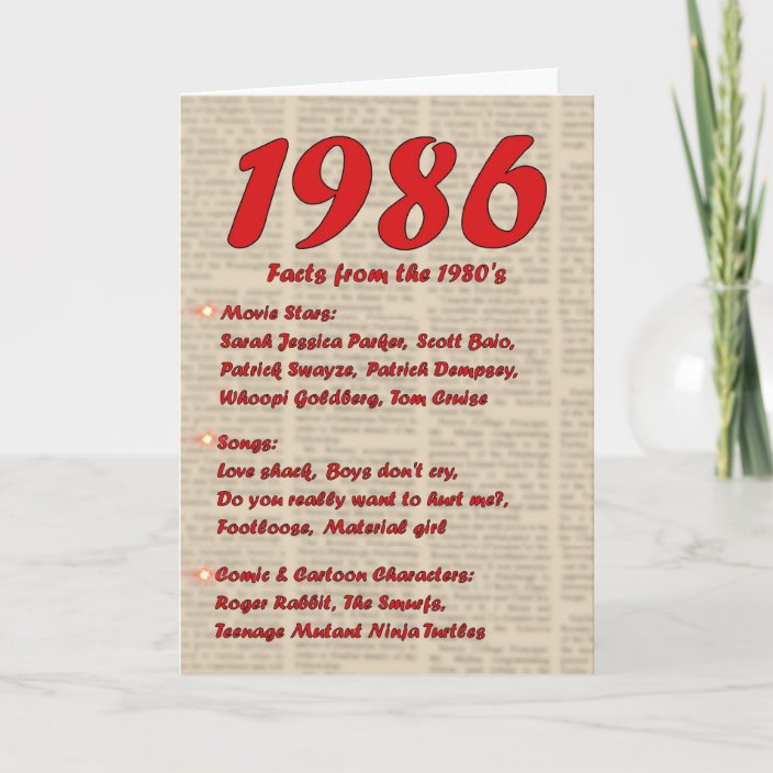 Happy Birthday 1986 Year of birth Neon 80's 80s Card | Zazzle.com