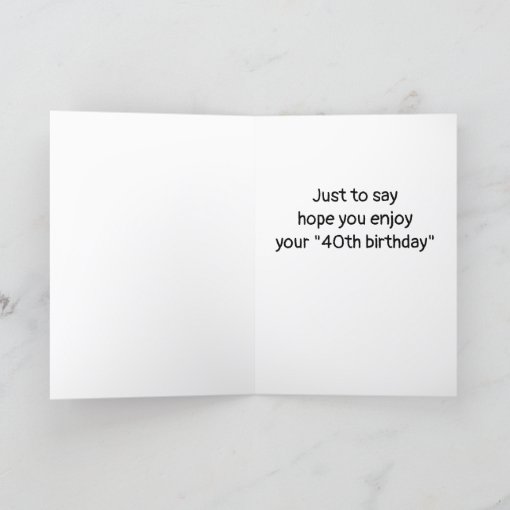 HAPPY BIRTHDAY**40th BIRTHDAY** JUST HANGING OUT! Card | Zazzle