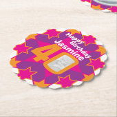 Happy birthday 40th name and photo paper coasters | Zazzle