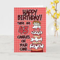 Happy Birthday - 43 Years Old Card | Zazzle