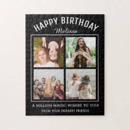 Happy Birthday 4 Photo Collage Jigsaw Puzzle | Zazzle