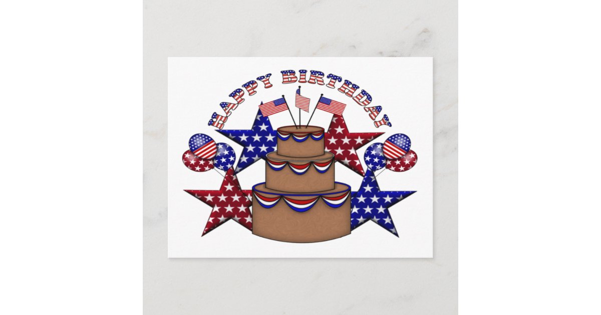 Happy Birthday 4th of July Postcard | Zazzle