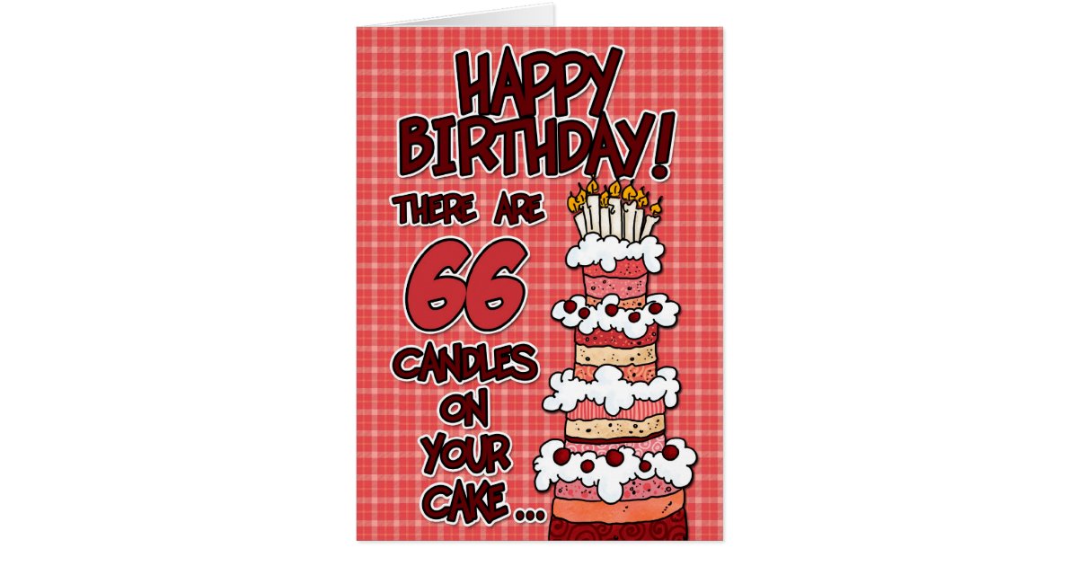 Happy Birthday - 66 Years Old Card | Zazzle.com