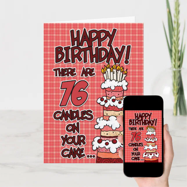 Happy Birthday 76 Years Old Card | Zazzle