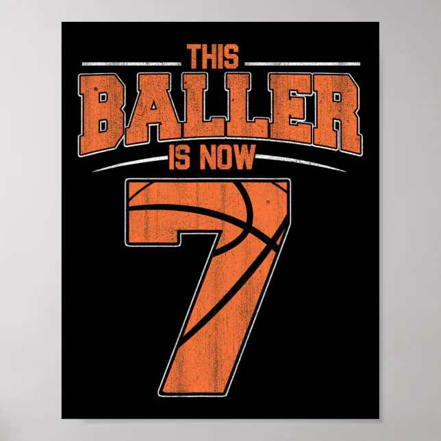 Happy Birthday 7th 7 Year Old Basketball Boys Seve Poster | Zazzle