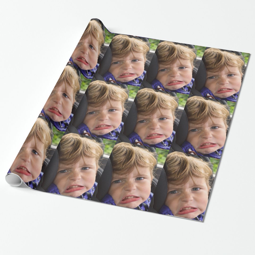 Happy birthday add your own funny photo wrapping paper | Zazzle