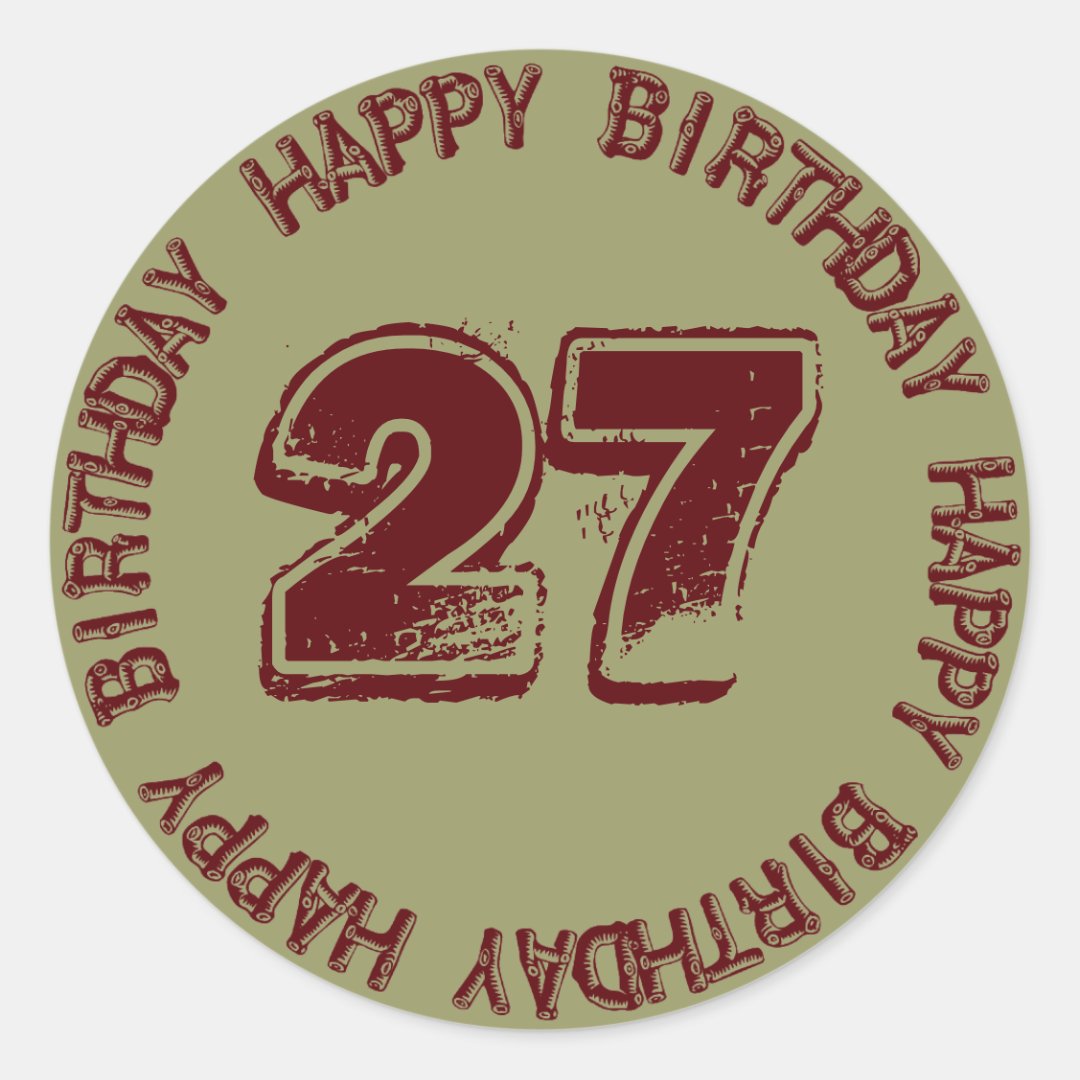 Happy Birthday Age Template Sticker for Him | Zazzle