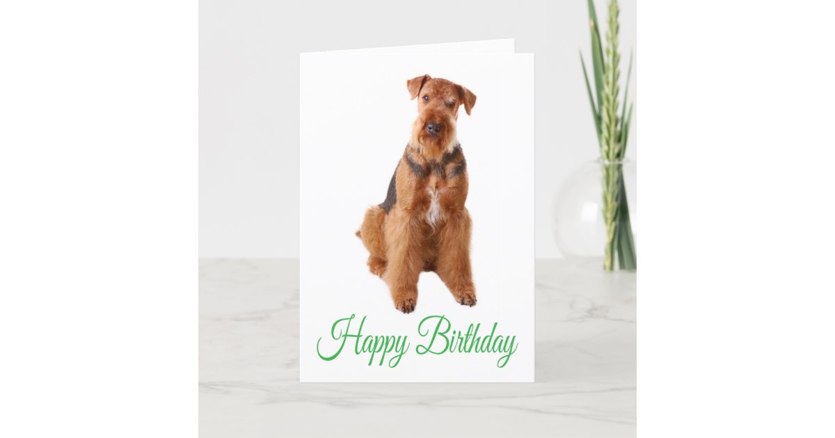Happy Birthday Airedale Terrier Dog Greeting Card | Zazzle