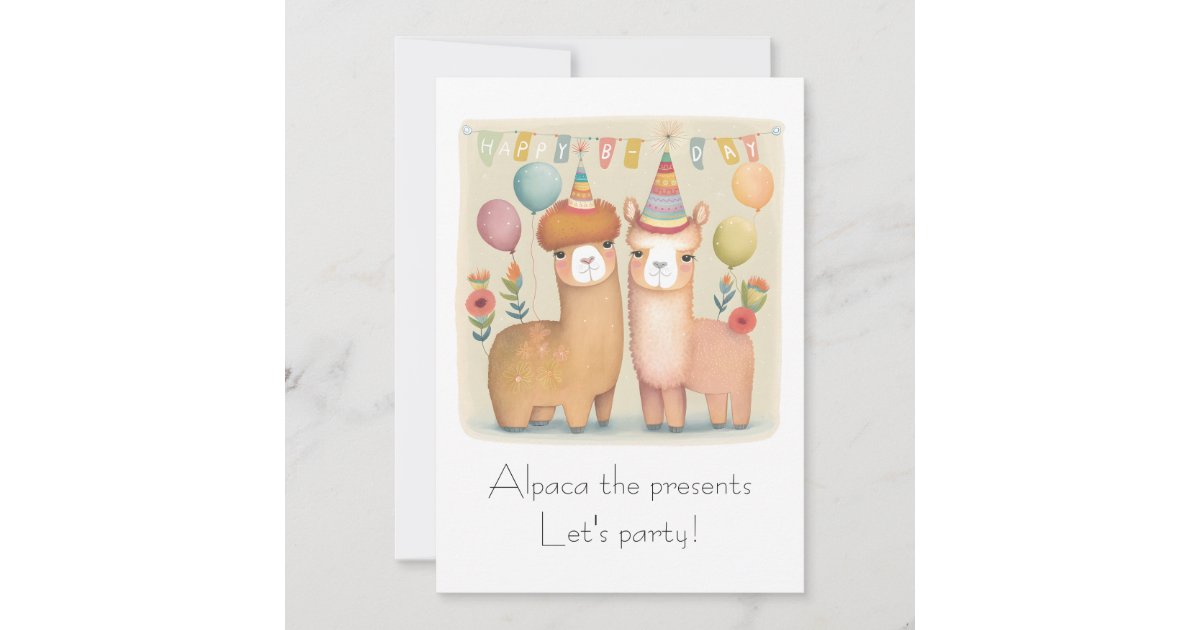 Happy Birthday Alpacas Birthday Card | Zazzle