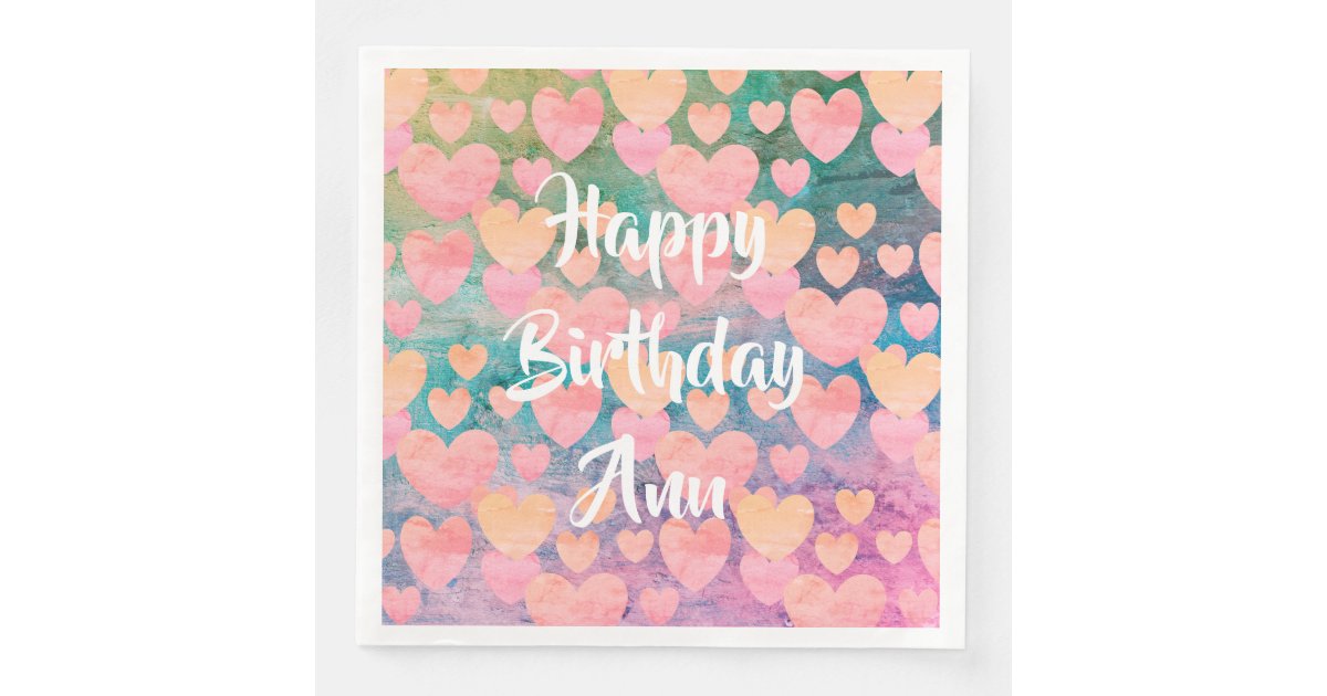 Happy Birthday #Ann party napkins by DAL | Zazzle