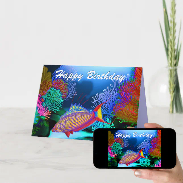 Happy Birthday Aquarium Fish Card | Zazzle