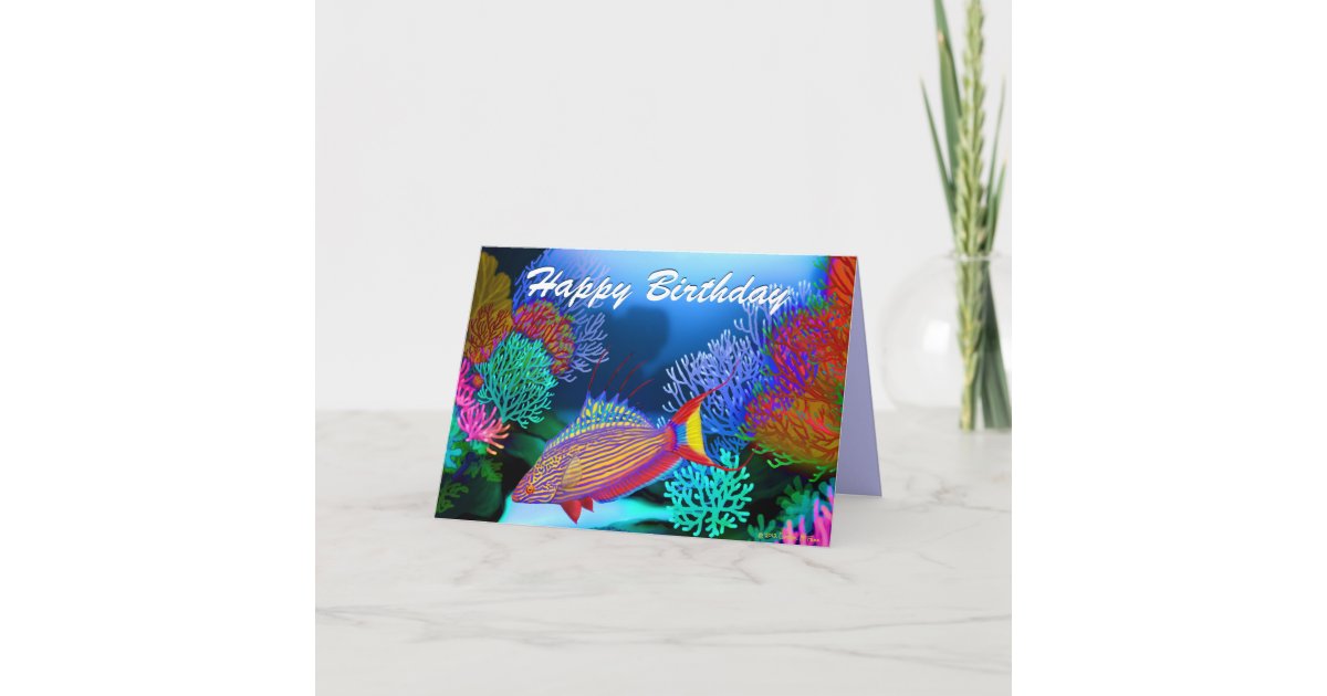 Happy Birthday Aquarium Fish Card | Zazzle