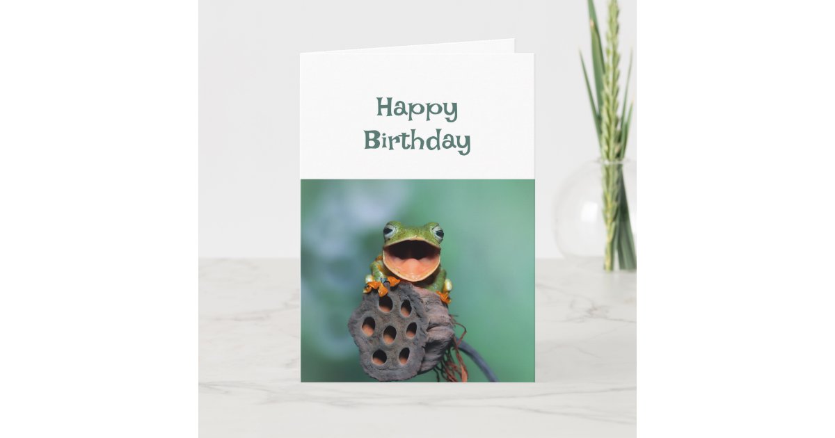 Happy Birthday Awesome Person You Are Fun Frog Card | Zazzle