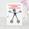 Happy Birthday Badminton Player Card | Zazzle