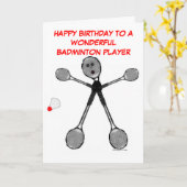 Happy Birthday Badminton Player Card | Zazzle