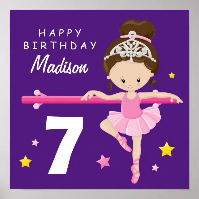 Happy Birthday Ballerina Poster | Zazzle