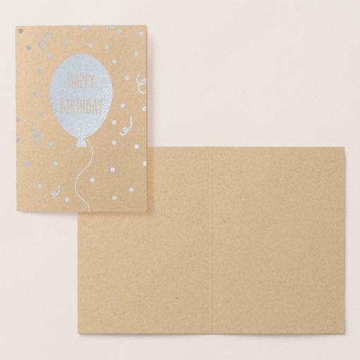 Happy Birthday Balloon & Confetti Foil Card | Zazzle